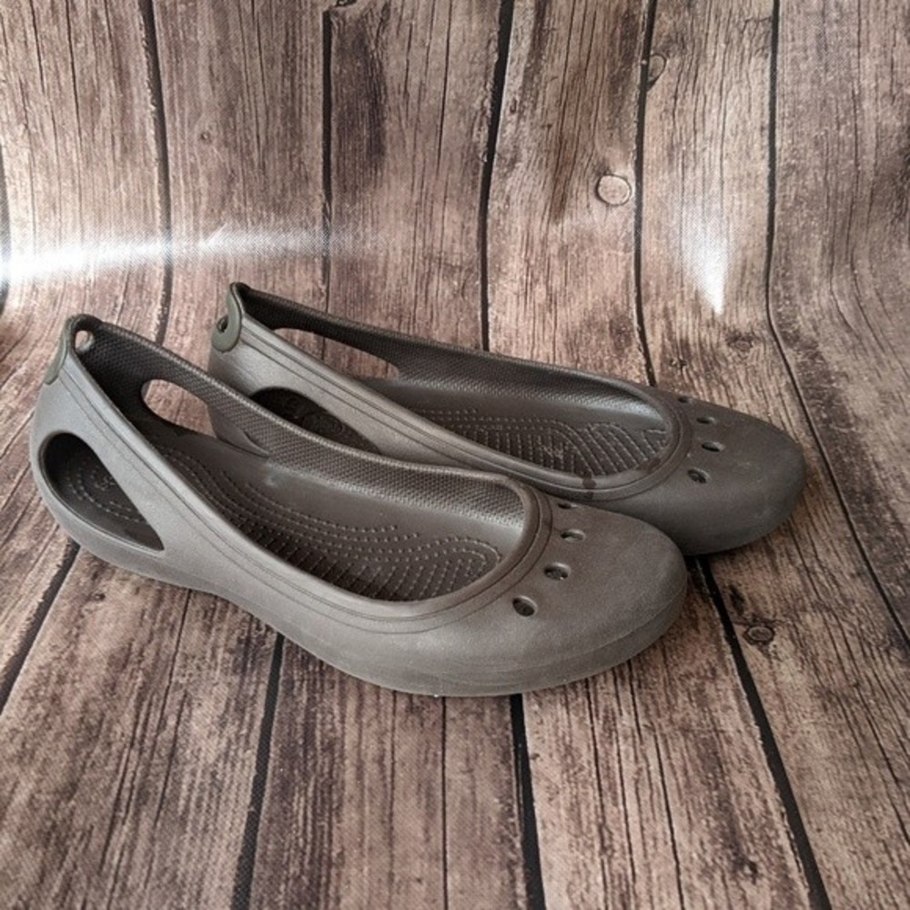 Crocs Slip On Brown Kadee Flats 9 - Gem